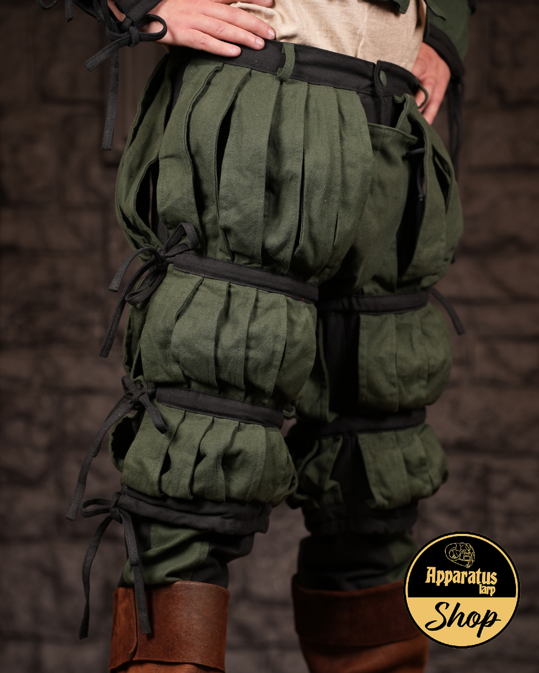 Landsknecht breeches Imperialis stripes green/black | XL | FRH10370-04